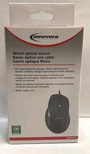 Innovera IVR61014 Full-Size USB 2.0 Right Hand Wired Optical Mouse ...