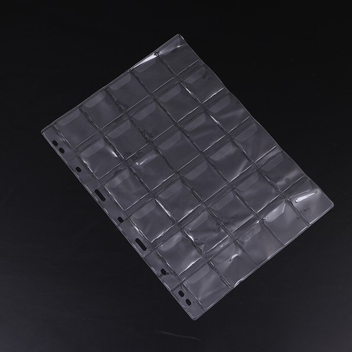 1 Sheet 30 Pockets Plastic Coin Holders Storage Collection Money Album ...