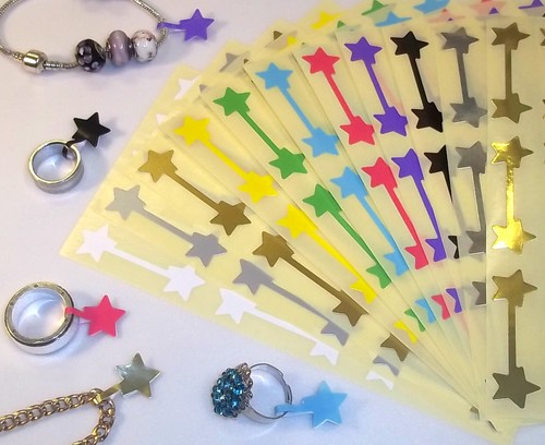 100 Star Shaped Jewellery Price Stickers 16 x 54mm Tags / Labels ...
