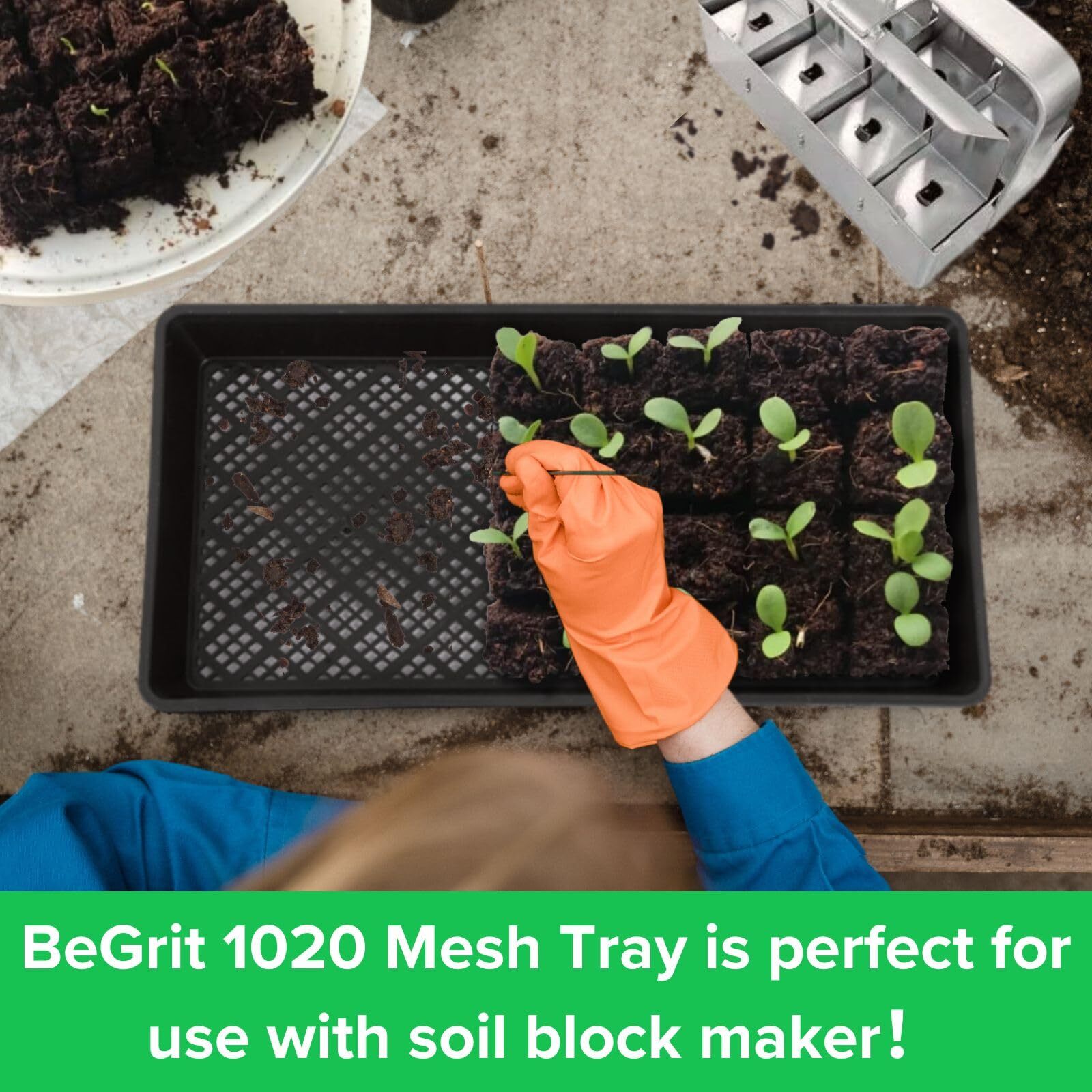 1020 Mesh Bottom Trays Soil Trays 10pack Seedling Starter Microgreen ...