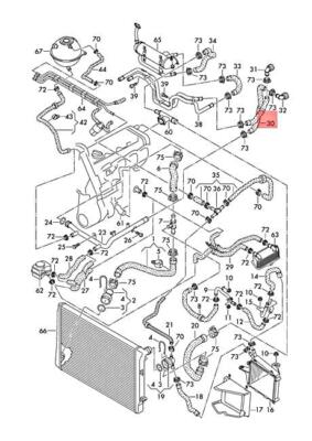 VW AUDI BORA EOS GOLF R32 PLUS GTI RABBIT COOLANT HOSE 1K0122157HQ NO🇺🇸 ...