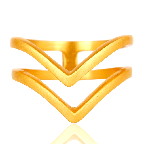 Double Wishbone Rings Plated In Gold Plated V Style Ring For Women ...