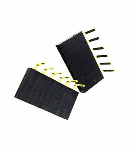20Pcs Single Row 1X6 Pin Pin Header Right Angle 2.54MM Female Connector ...