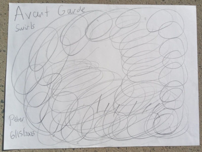 Original Abstract 18 by 24 inch Pencil Drawing Avant Garde Swirls ...