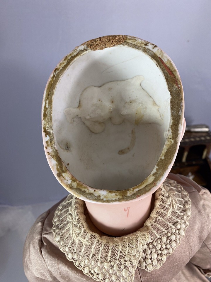 24” ANTIQUE FRENCH TETE JUMEAU BISQUE HEAD COMPOSITION LADY BODY DOLL ...