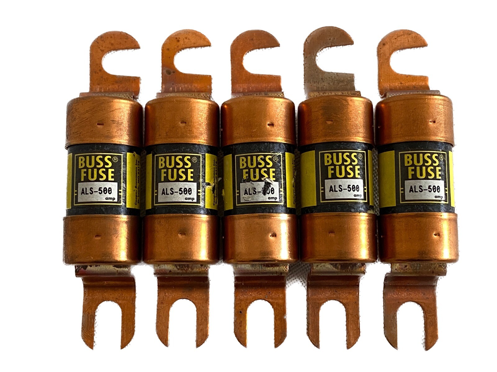 (Lot of 5) BUSSMAN ALS-500 Non-Indicating ALS Series Fuses 48VDC 500A ...