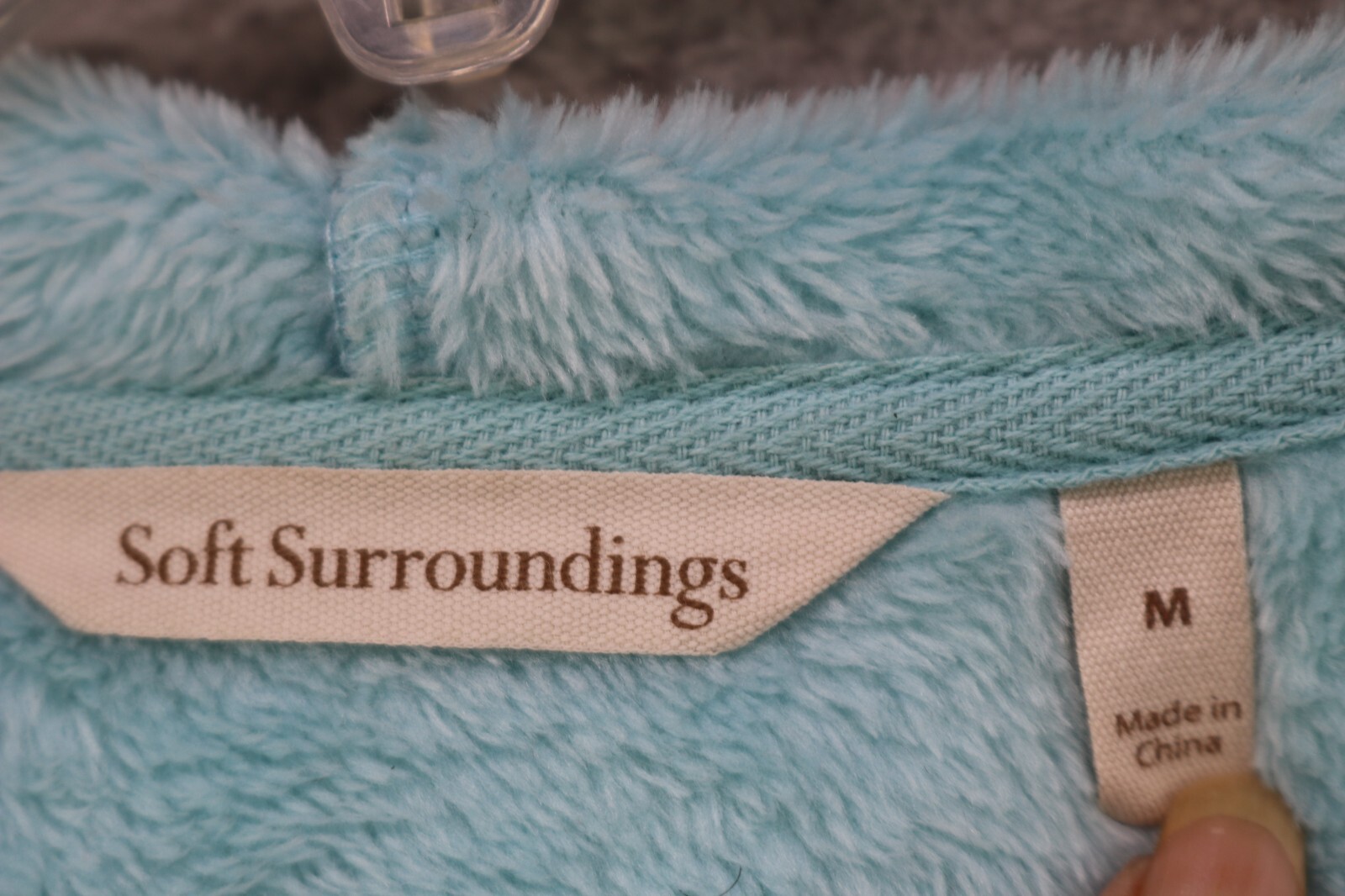 Soft Surroundings Carly Cozy Topper Plush Hooded Card… - Gem