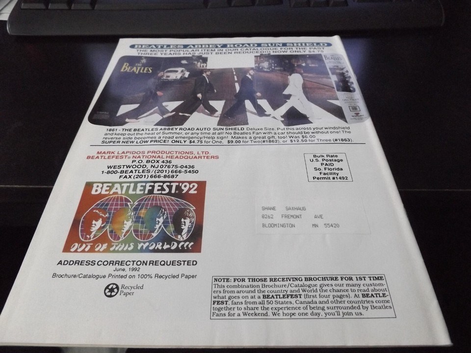 Beatlefest '92 Magazine Great Shape! | eBay