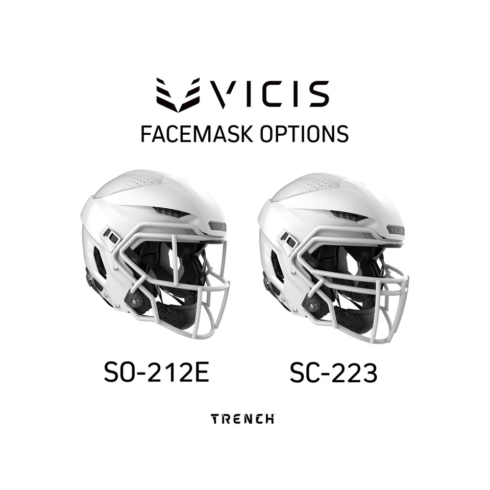 VICIS ZERO2 Trench Football Helmet, SO-212E-S Facemask Attached, White, X-Large | eBay