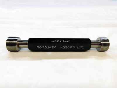 NEW M17 X 1.0 6H METRIC THREAD PLUG GAGE 17.0 1 GO NO GO PD'S = 16.350 ...