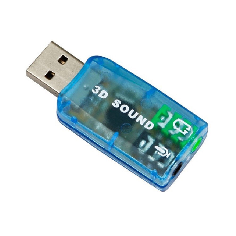 External 3D Sound Card USB to 3.5mm Audio Adapter - Blue (IL/RT6-13923 ...