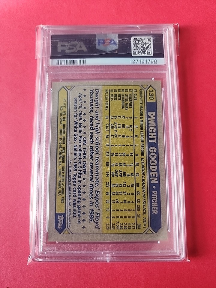 1987 TOPPS BASEBALL DWIGHT GOODEN #130 GRADED PSA 9 MINT !! AC-514 | eBay