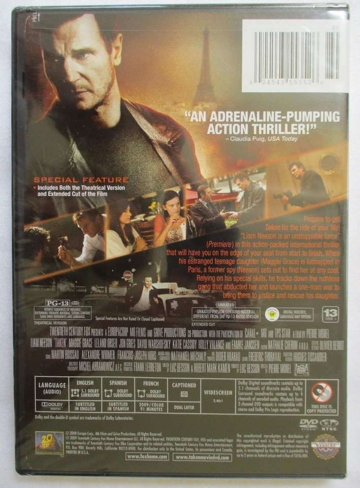 TAKEN EXTENDED CUT DVD - LIAM NEESON - BRAND NEW 24543553526| eBay