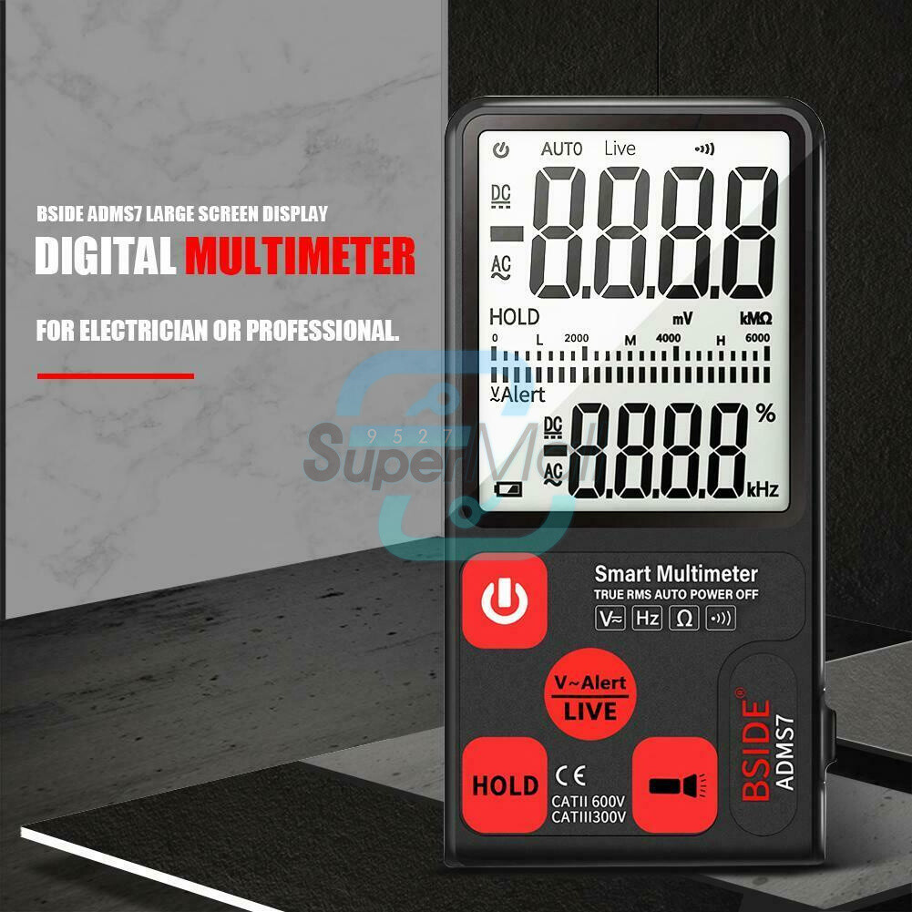 BSIDE ADMS7 Digital LCD Multimeter Smart True RMS AC/DC Spannungsprüfer ...