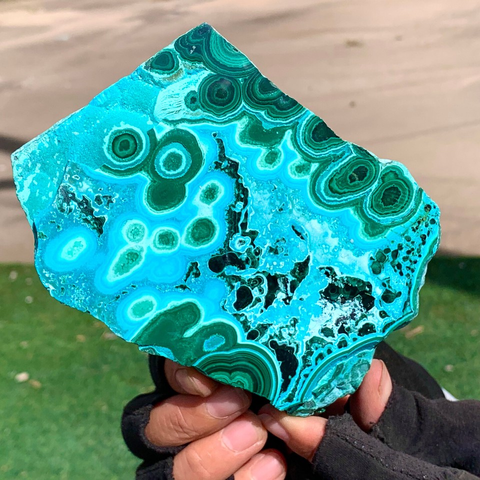 1.35LB Natural Chrysocolla/Malachite transparent cluster rough mineral ...
