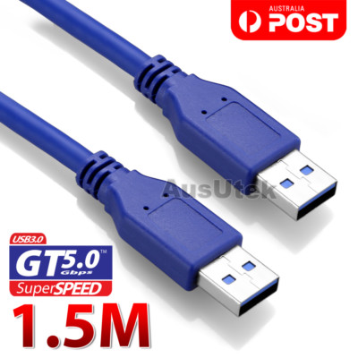 Fast USB 3.0 Super Speed Data Connection Cable Type A Male to A Male M ...
