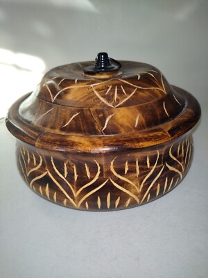 Wooden Handmade Casserole Chapati Box Roti Box Hotpot Hot Case Serving ...