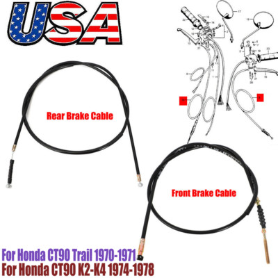 Front + Rear Handle Bar Brake Cable Rebuild Kit For Honda CT90 Trail ...