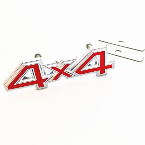 Silver Red 4x4 VEHICLE Front Grill Grille Emblem Badge Decal PICKUP SUV ...