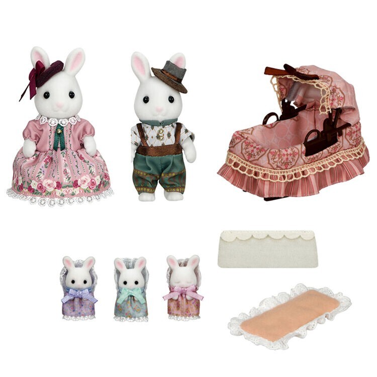 Sylvanian Families The Snow Warren White Rabbit Family Elegantly ...