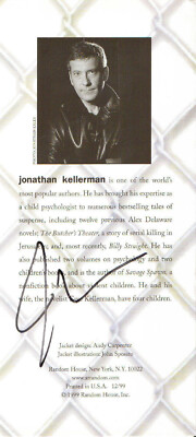 JONATHAN KELLERMAN - Mystery Writer - Monster - Autograph Dust Jacket ...