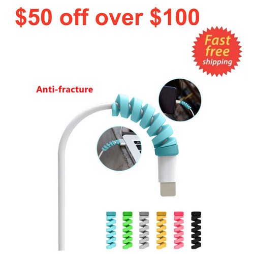 3PC Protector Saver Cover Android Iphone USB Charger Cable Cord Against ...
