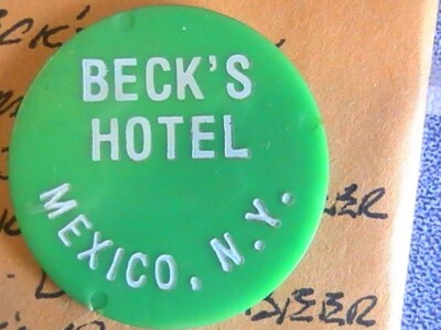 TOKEN PLASTIC MEXICO NY BECK'S HOTEL ONE BOTTLED BEER GREEN | eBay