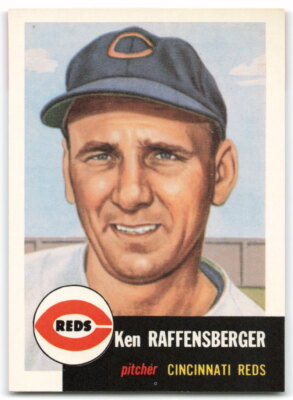 1991 Topps Archives 1953 #276 Ken Raffensberger Bio white text ...