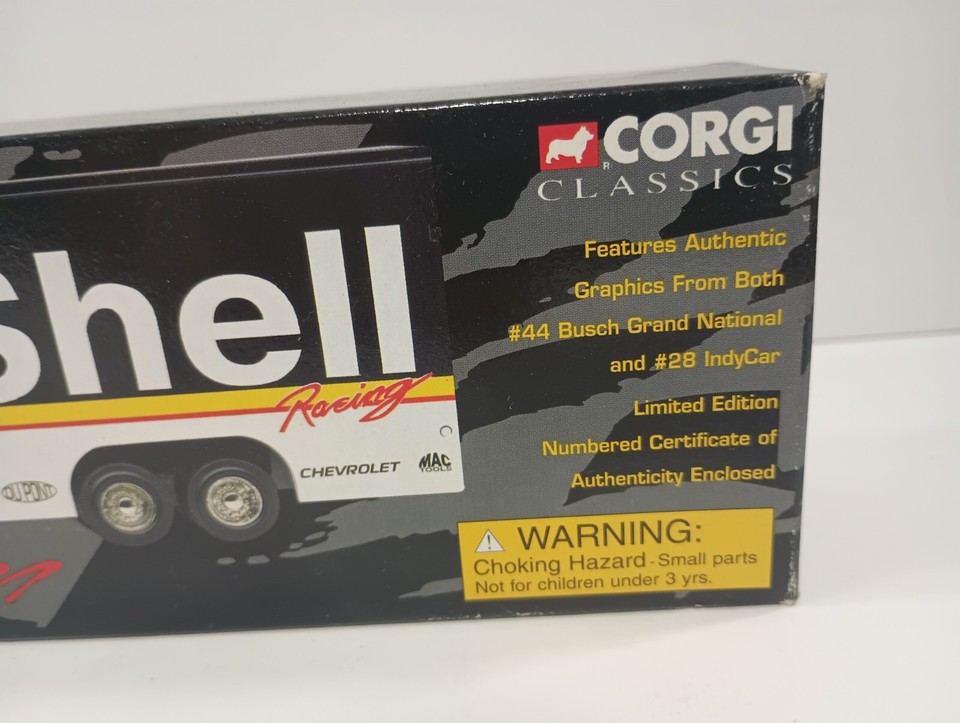 NEW CORGI Classics 12" SHELL GAS RACING Transporter 1/64 Die-cast Semi ...