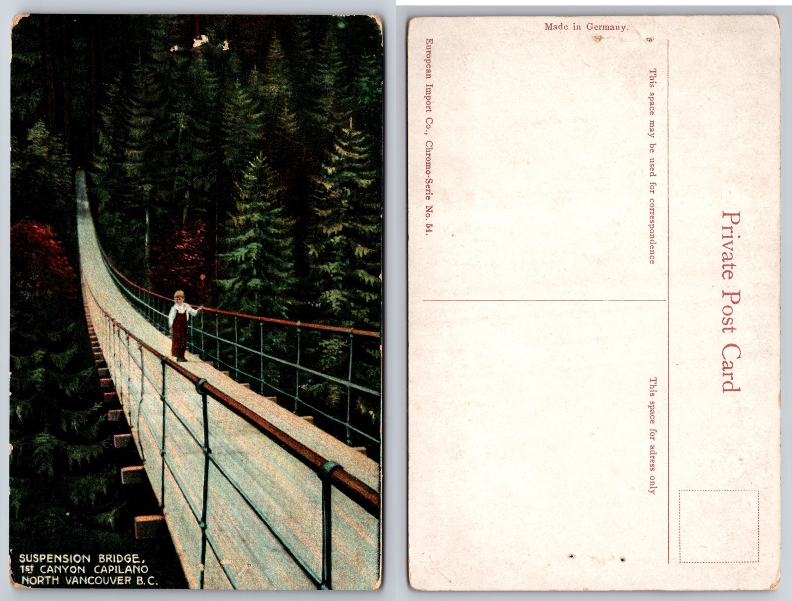 Suspension Bridge Capilano Canyon North Vancouver BC Postcard | eBay