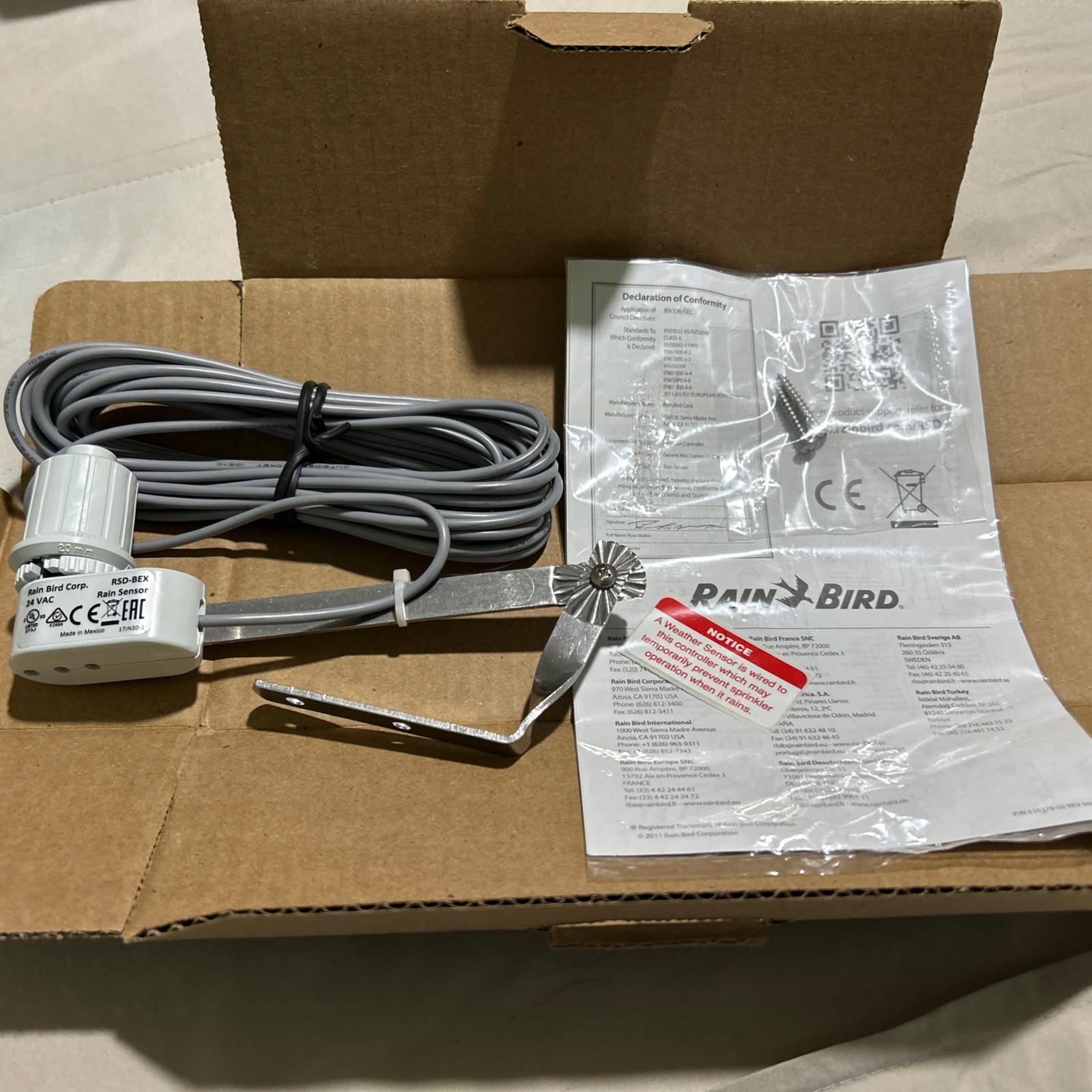 Rain bird RSDBEX - Wired Rain Sensor with Bracket Rain Shut-Off | eBay