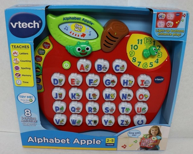 VTech Alphabet Apple Learning Toy Letters Counting Spelling Memory Time ...