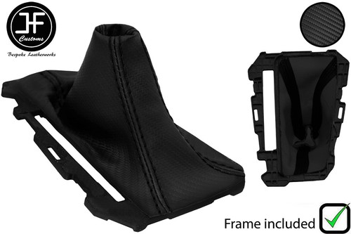 BLACK STITCH CARBON VINYL AUTOMATIC SHIFT BOOT+FRAME FOR FORD FOCUS MK3 ...