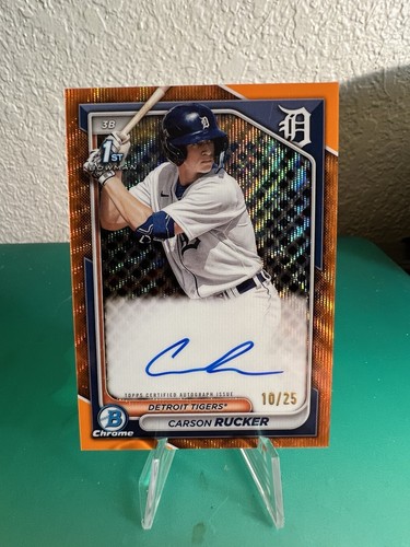 ‘24 Bowman Chrome Carson Rucker 1st Bowman Orange On Card Auto#/25 SP 📈 ...