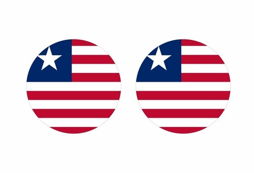 2x sticker flag decal round vinyl national circle roundel liberia ...