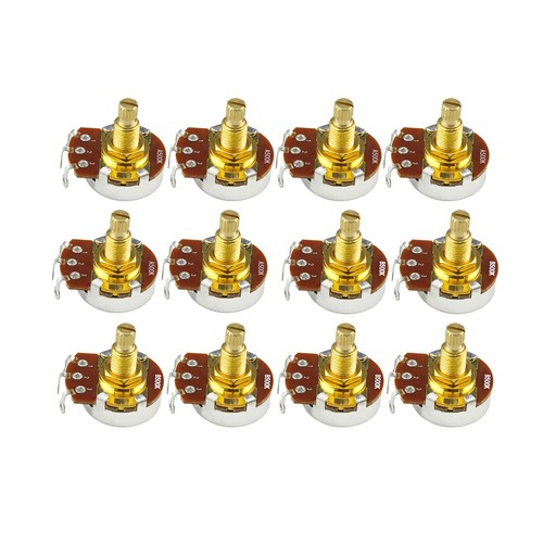 12PCS A500K+B500K Full Size Copper Long Shaft Guitar Potentiometer Pot ...