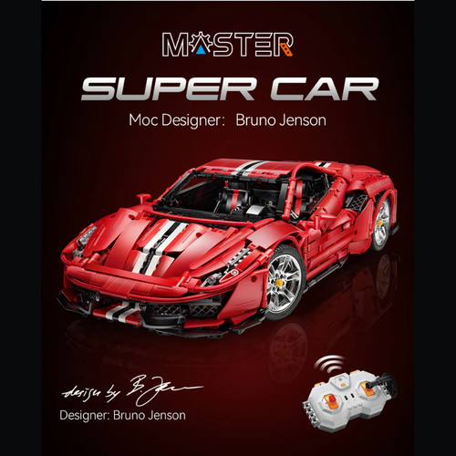 CADA Ferrari Pista 488 Race Car Model Building Kit 1:8 Scale - 3229 Pcs ...