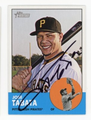 SIGNED BASEBALL CARD AUTO TOPPS 2012 HERITAGE JOSE TABATA PITTSBURGH ...