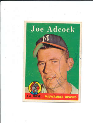 1958 Topps Signed Joe Adcock Milwaukee Braves #325 em card | eBay