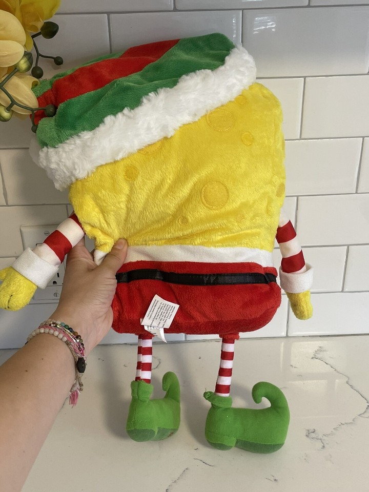 Spongebob Squarepants Plush Doll Toy Nickelodeon Christmas Santa Elf ...