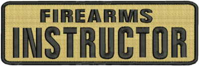 Firearms Instructor embroidery patches 3x9 hook tan and black thread | eBay