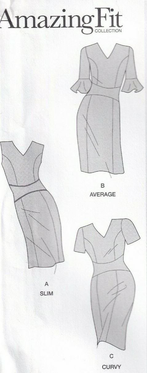 Simplicity Sewing Pattern 8543 Dress Amazing Fit, Shaped Waist Sz 10-18 ...