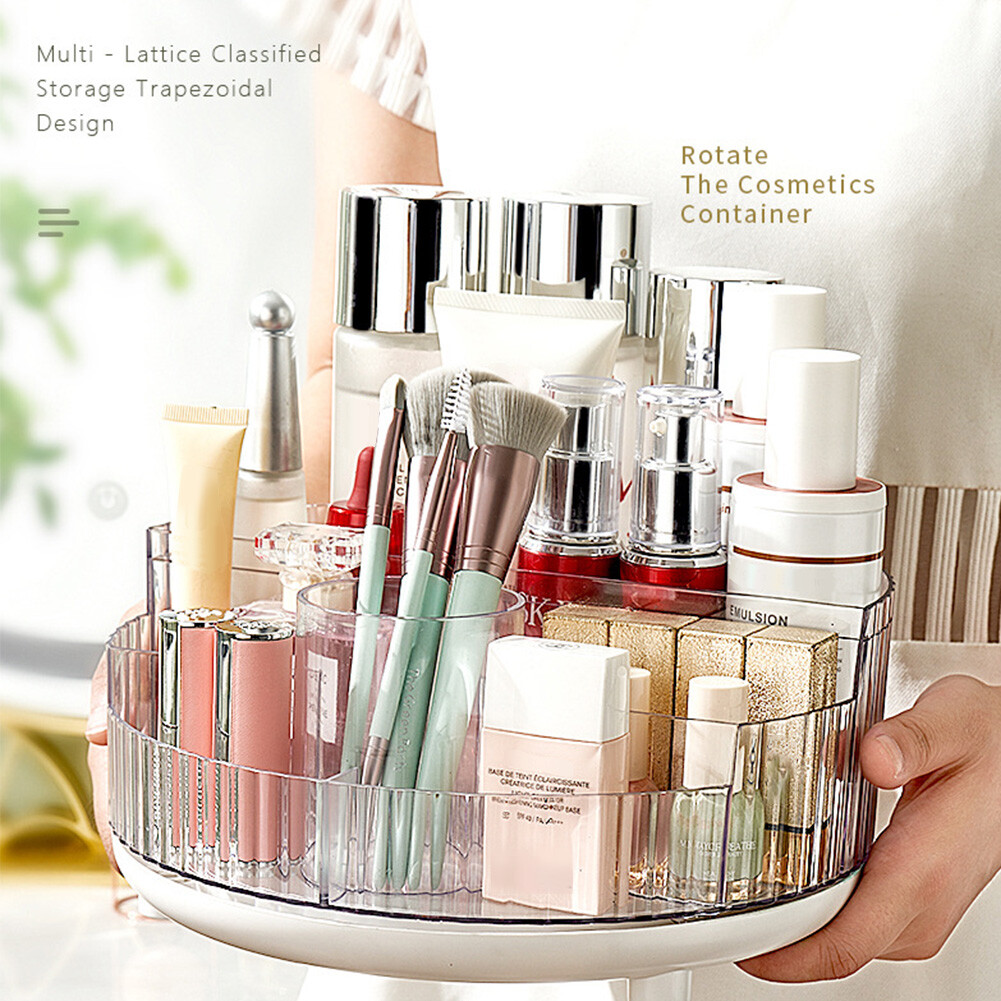 Round Makeup Organizer Convenient 6 Slots Spinning Makeup Organizer for ...