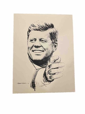 Vintage JFK Robert Riger Sketch Print - John F Kennedy | eBay