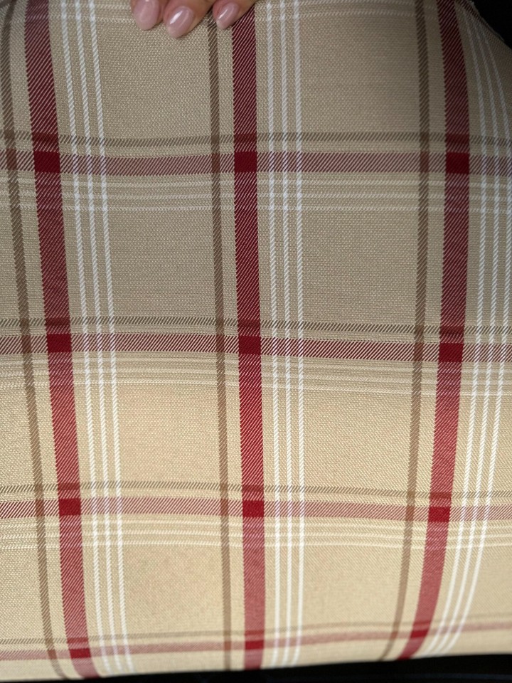 Beige Tan GTI Plaid Car Upholstery Fabric - VW Golf MK7- 3mm Foam - 59 ...