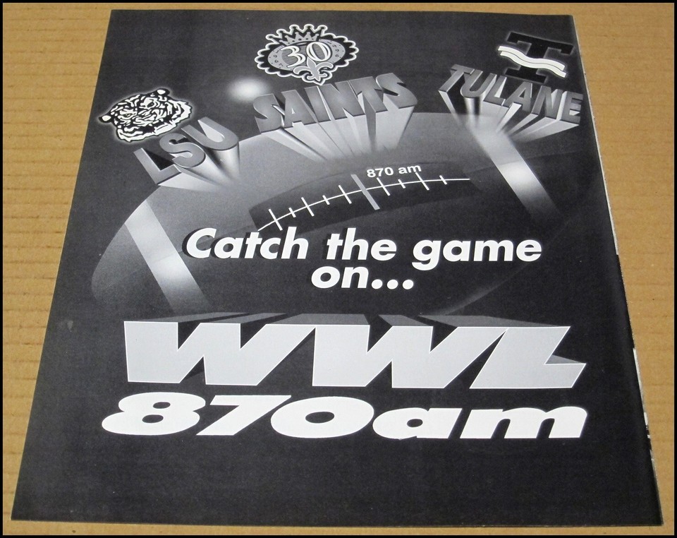 1996 WWL 870 AM Radio New Orleans Print Ad Advertisement Saints LSU ...