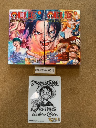 One Piece Episode Ace Comic Vol.1 and 2 w/ Luffy Card Autographed ...