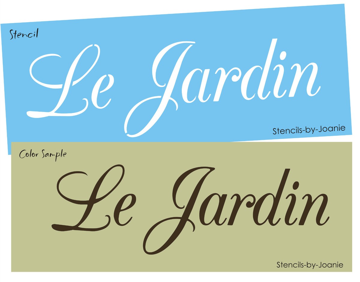French Word Stencils FRENCH SCRIPT Wall And Furniture Stencil