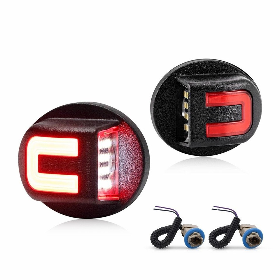 White Red U-shape LED License Plate Lights For 2006-2008 Lincoln Mark ...