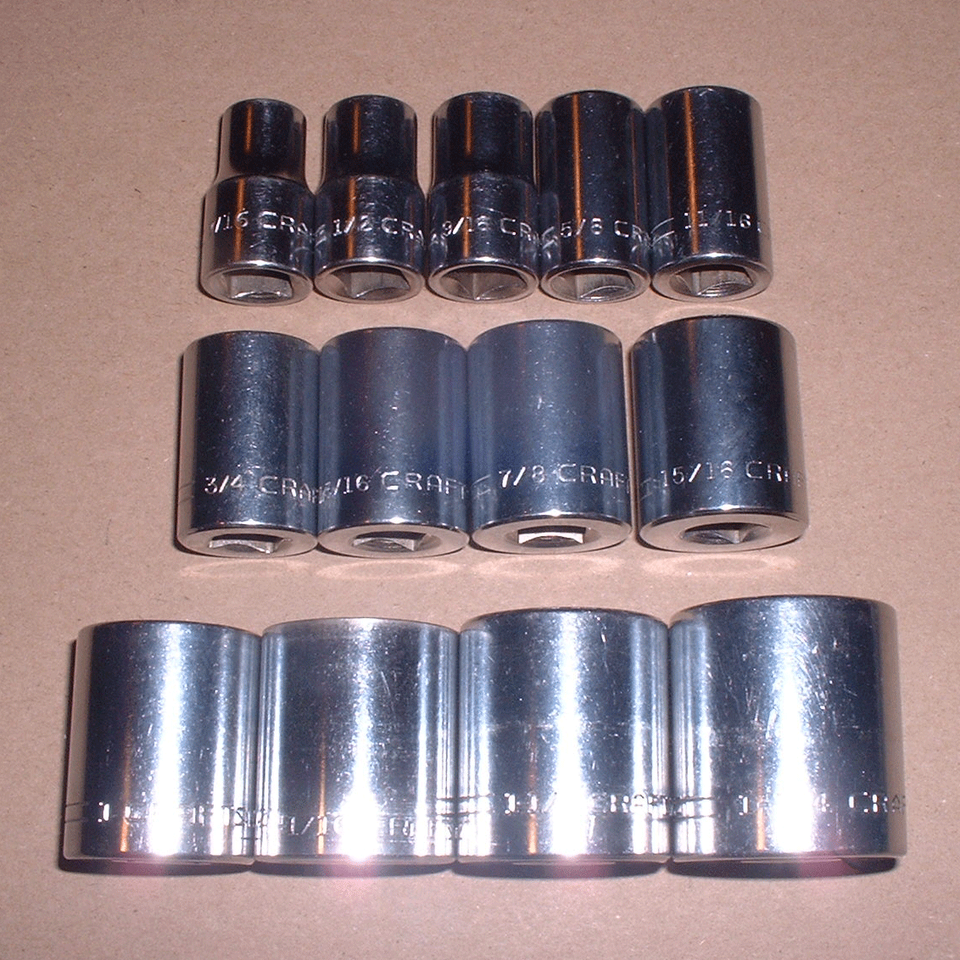 Vintage Craftsman 1/2 Drive Socket Set 9 KT 44093 in Steel Hip Roof ...